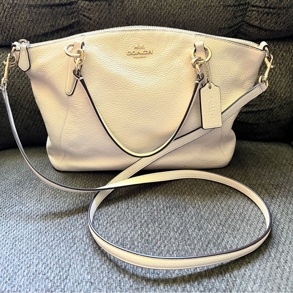 Coach | Bags | Coach Kelsey Satchel Crossbody Handbag Ivory White F36675 | Poshmark